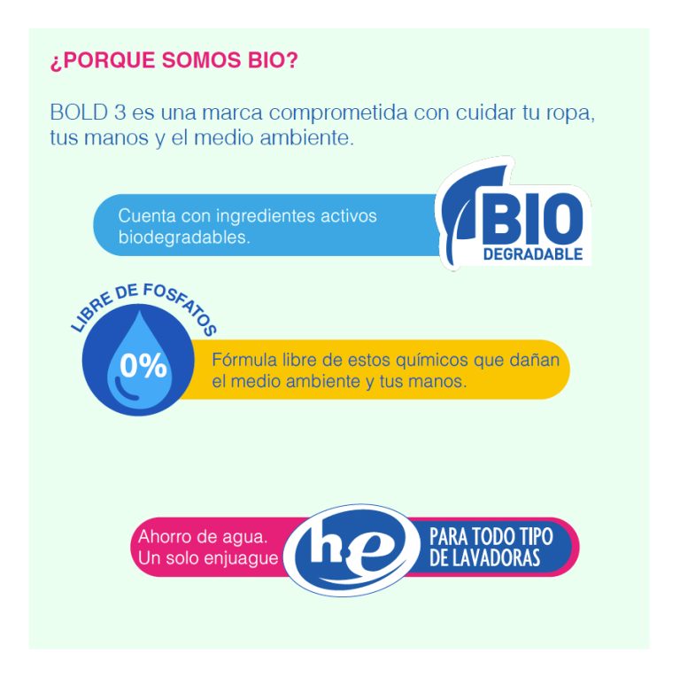 Detergente Líquido - Quita manchas - BOLD 3®
